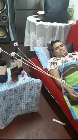 He is on an alcohol drip🤣🤣🤣🤣 - Coub