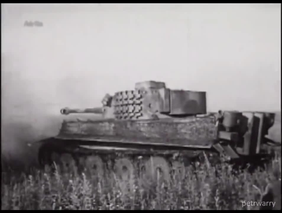 WWII Rare Footage of German Heavy Panzerkampfwagen TIGER (Firing 88mm Gun) - Coub