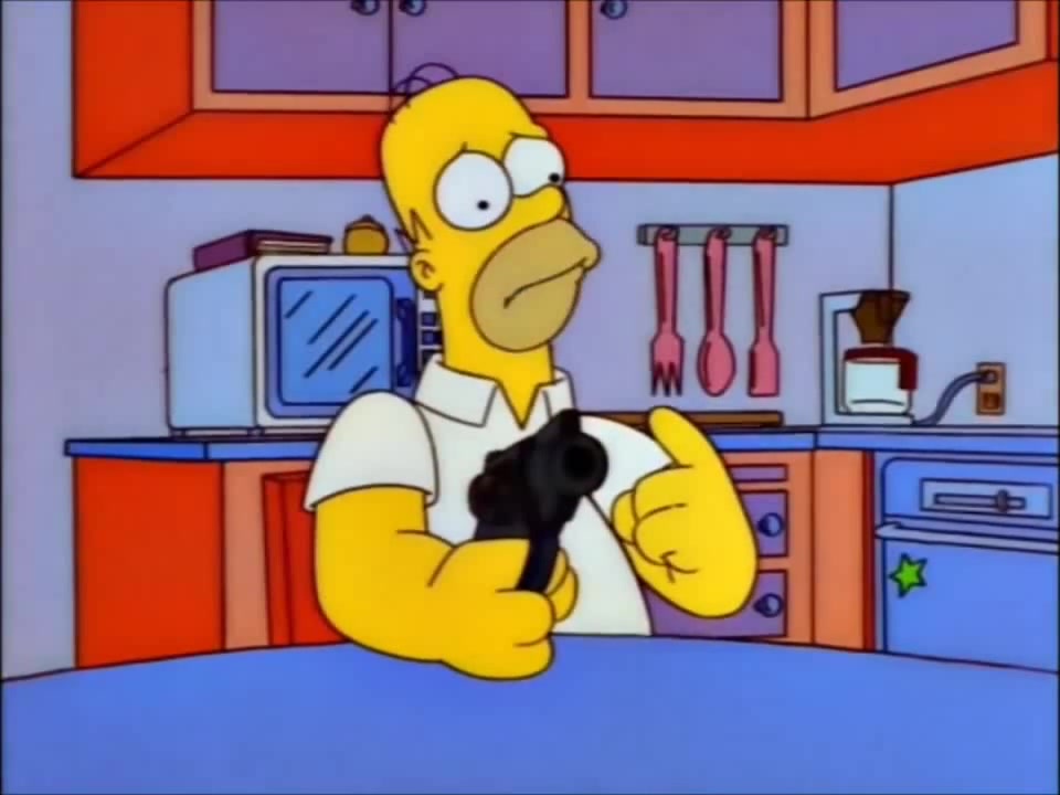 The Simpsons - Homer and his gun - Coub