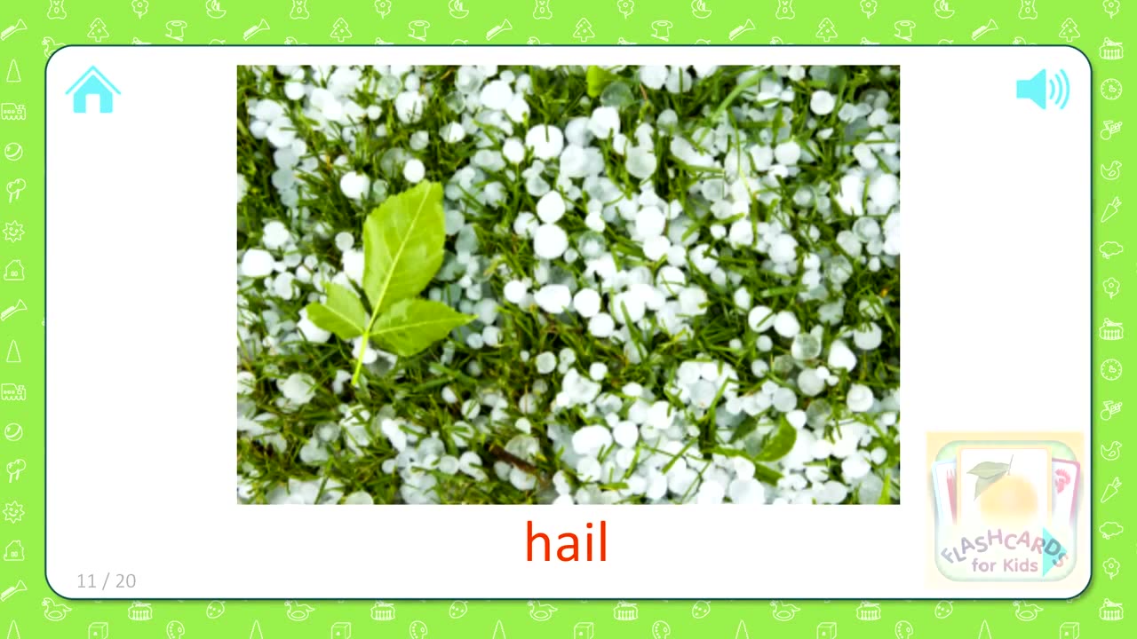 Hail - Weather And Seasons - Flashcards for Kids - Coub