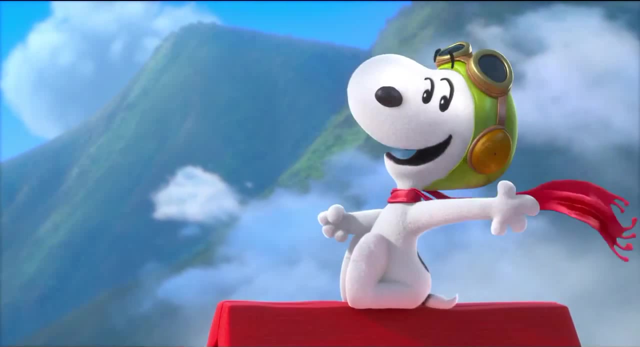 Snoopy surprised to see Fifi was here and she's ignored him to fly away ...