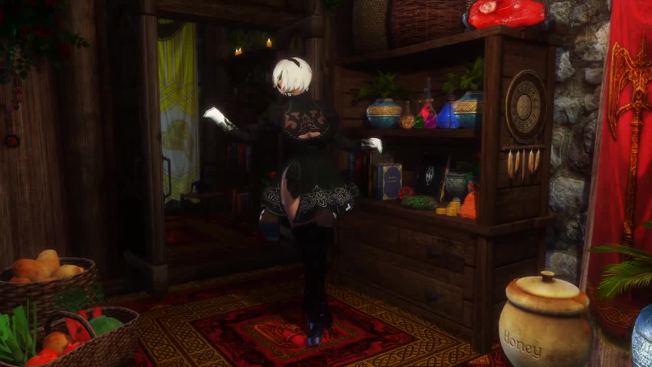 2B dance in Skyrim mod - Coub