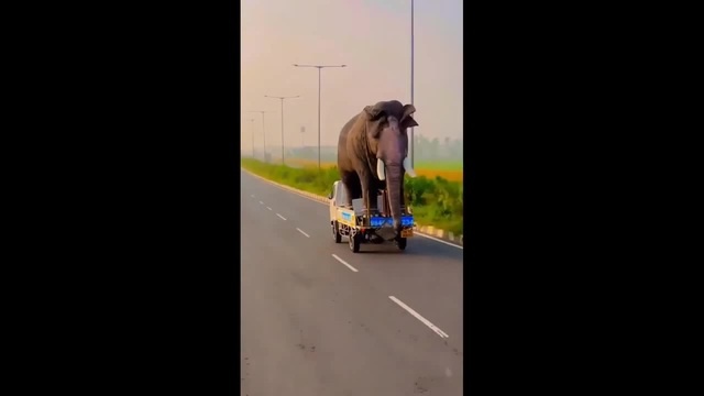 Tata minitruck Carries Elephant - Coub