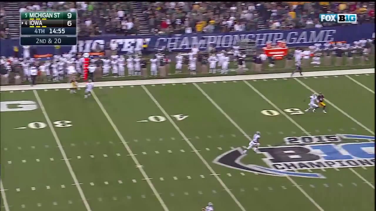 C.J.Beathard finds Tevaun Smith for soaring 85-yd touchdown - 2015 Big Ten Championship - Coub