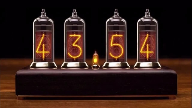 Digital Nixie tube font close-up - Coub