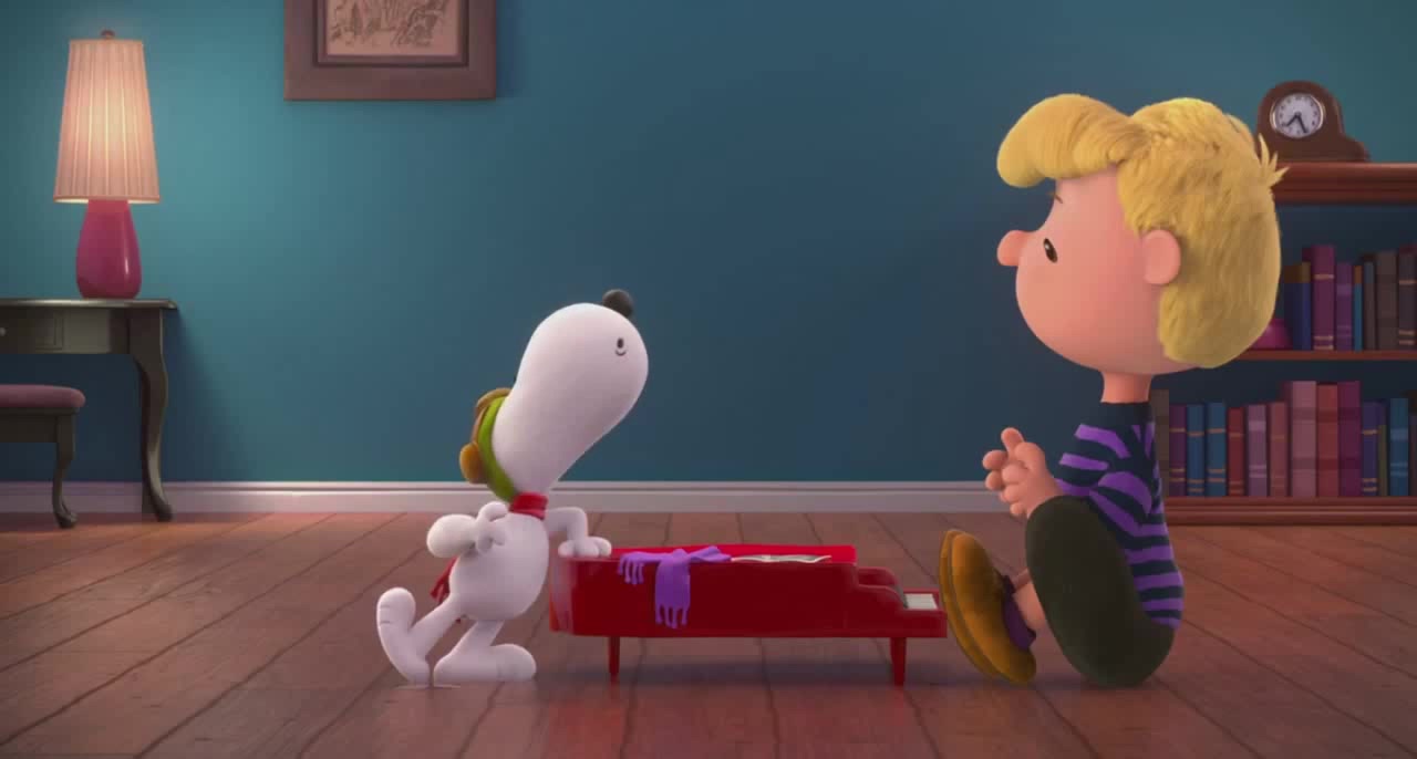 Snoopy howls and looked at Schroeder was upset and boots out into the ...