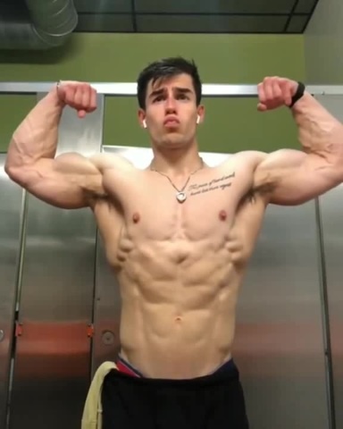 Young muscle boy flexing 1 - Coub