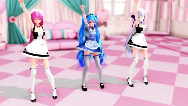 [MMD] Levan Polkka 2k18 Miku Haku Luka (Motion DL) - Coub