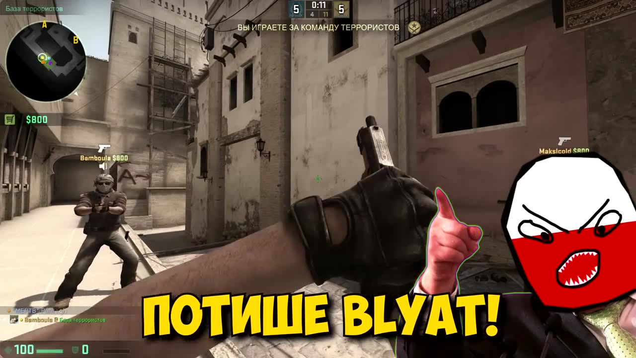 CS:GO - ТРОЛЛИНГ ОТ ПОЛЯКА - Coub