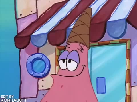 Patrick's ice cream cone head - Coub