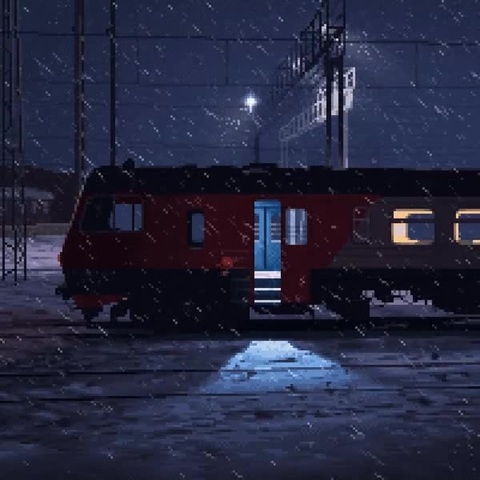 Winter railstation - Coub