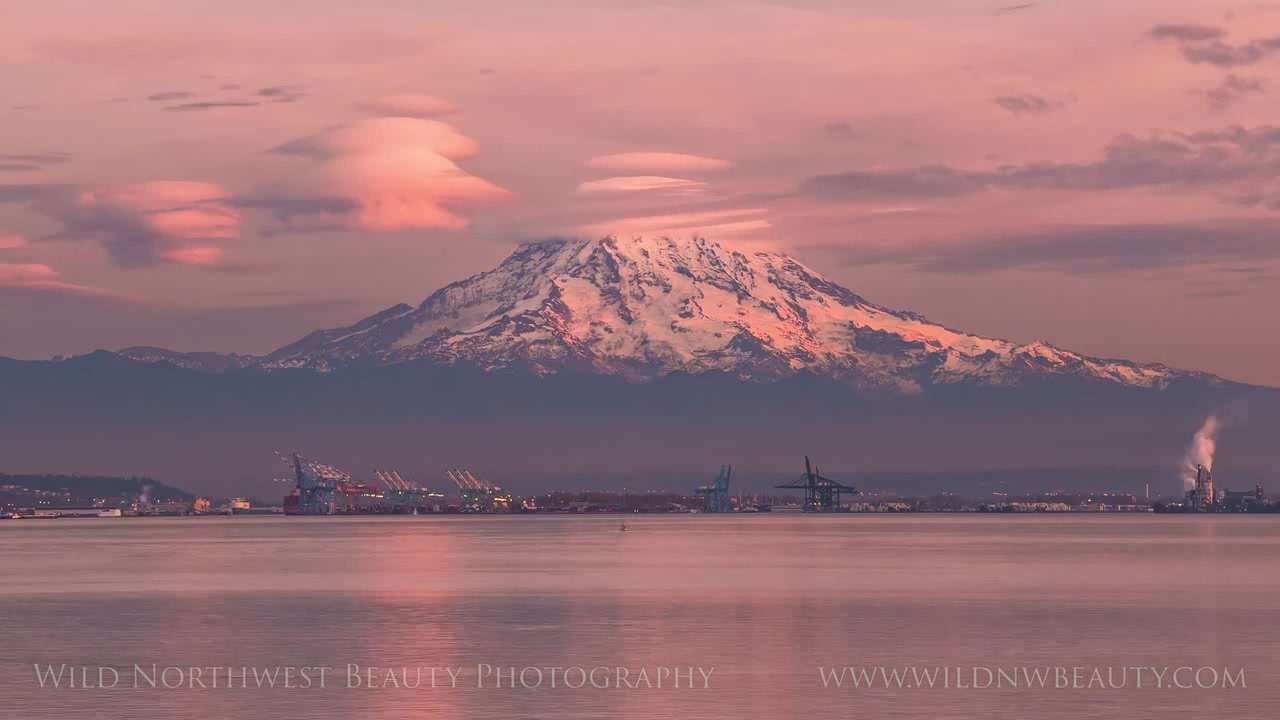 Mount Rainier: Sunset Lenticular Clouds (4K Time Lapse) - Coub