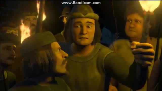 Shrek scares off the villagers - Coub