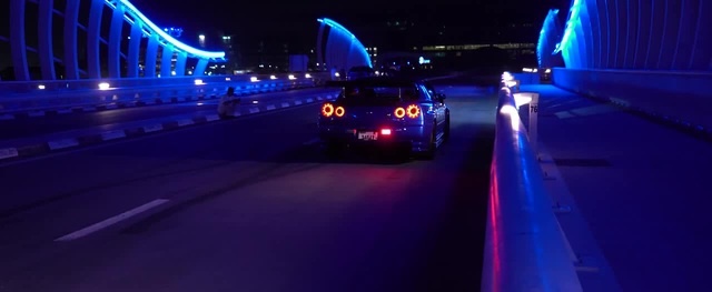 Night Run R34 GTR's - Dubai - Coub