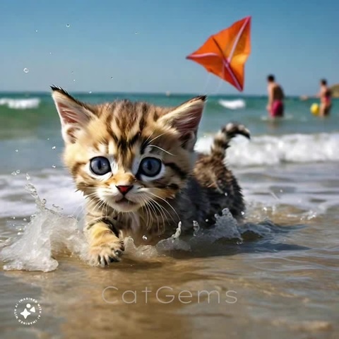 Kitten sinks in sea while chasing kite story 2 part 2 - Coub