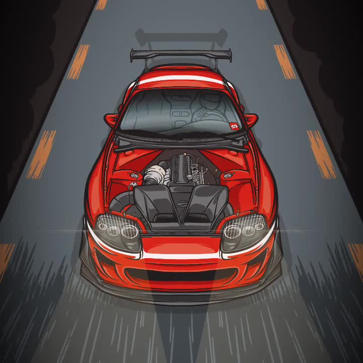 Toyota Supra SS Animation by SprayPatrick - Coub