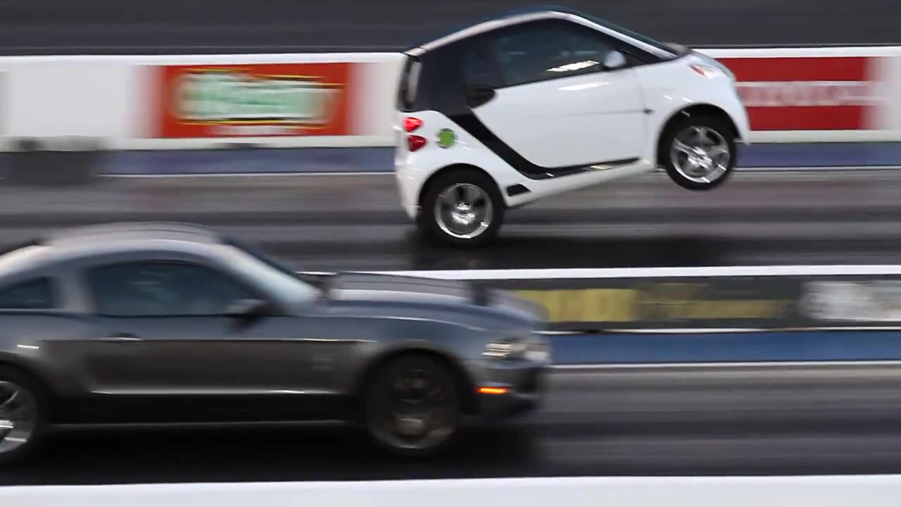 WHEELSTANDING "BLOWN" SMART CAR OUTRUNS MUSTANGS!! - Coub