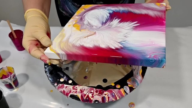 Fluid Art is my Therapy💖 : Acrylic Pouring Straight Pour Technique - Coub