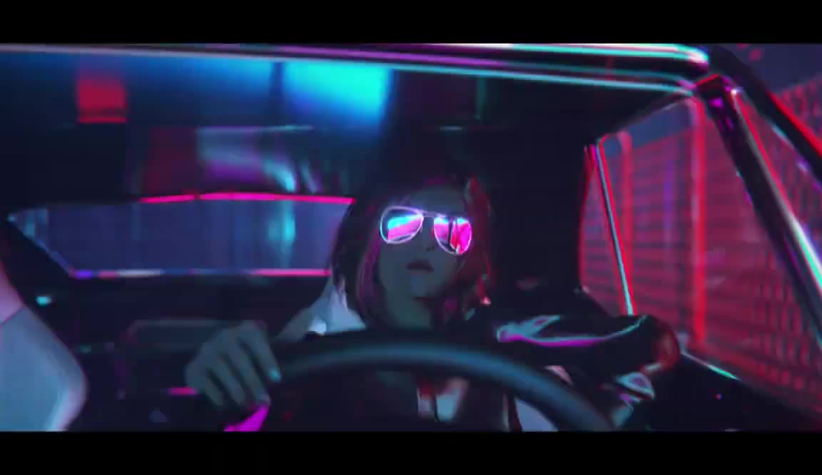 Neon Night Road - Coub